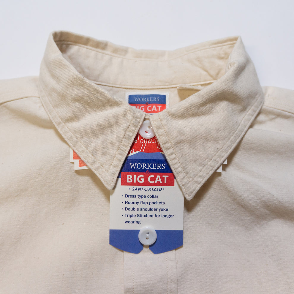 WORKERS_BIG CAT Work Shirt_White Chambray – JeansShopSpiral